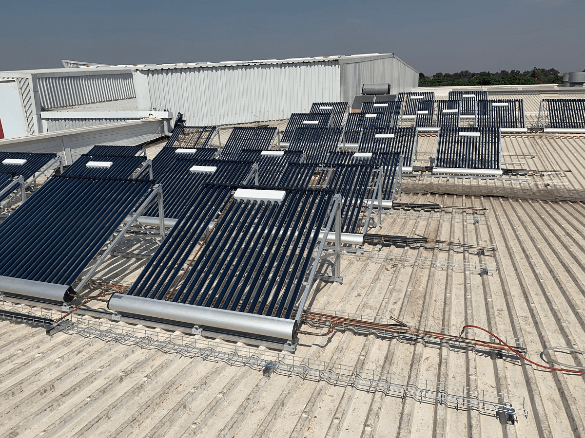 Solar Cool System on Roof Featuring >B